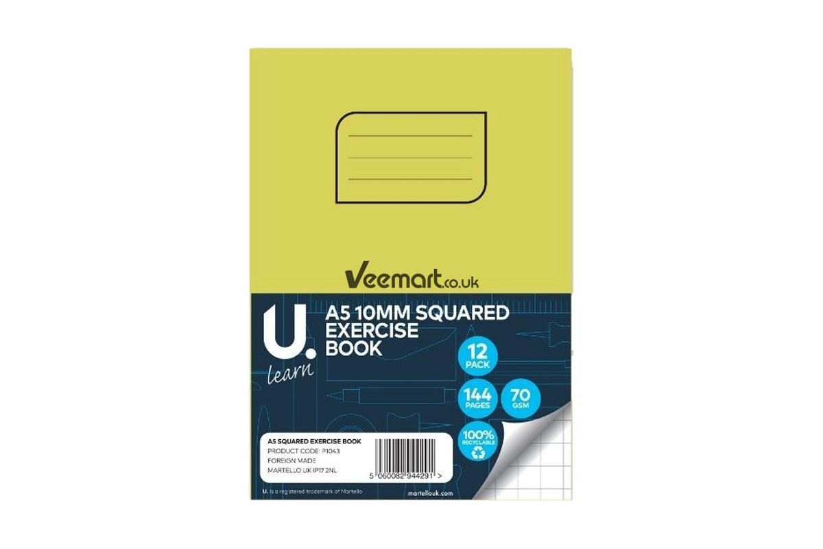 Martello A5 Squared Exercise Book, 10mm Squares– VeeMart