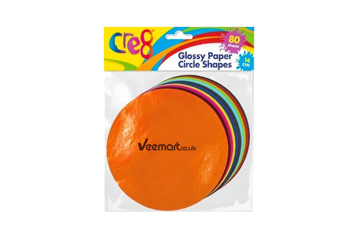 Martello Glossy Paper Circle Shapes, 80 sheets– VeeMart