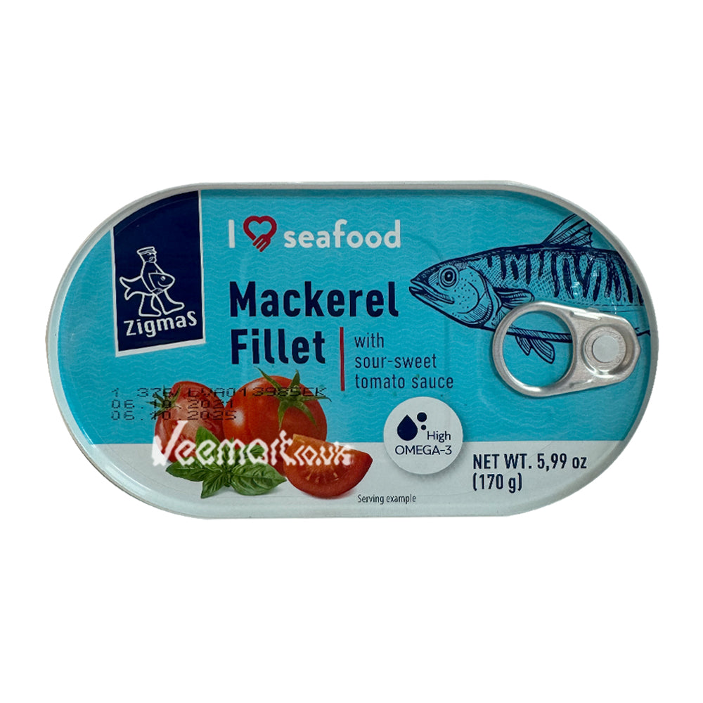 Zigmas Mackerel Fillet In Tomato Sauce 170g– VeeMart